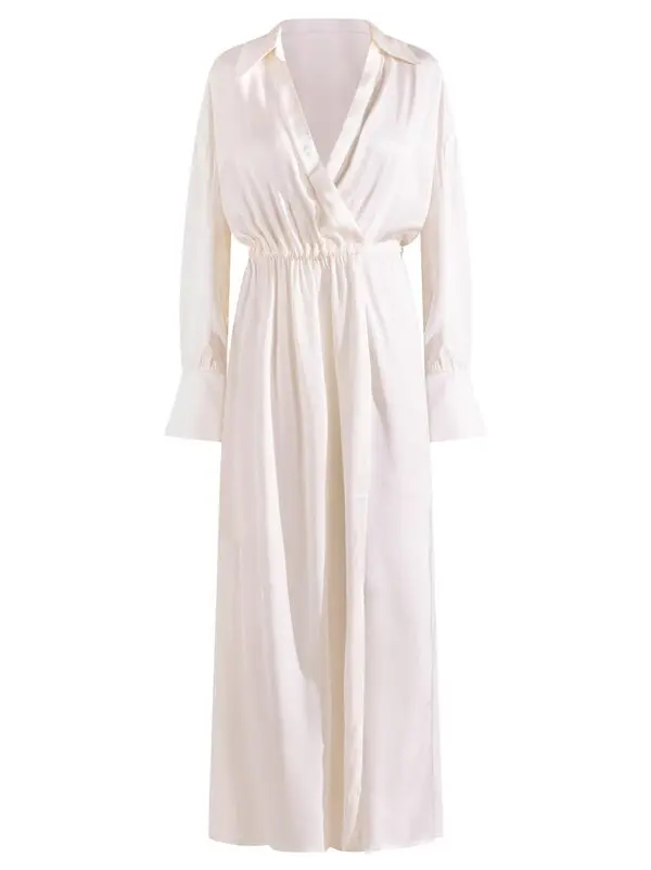 THE SOCIALITE OFFICIAL Lami Pearl Shirt Dress - White