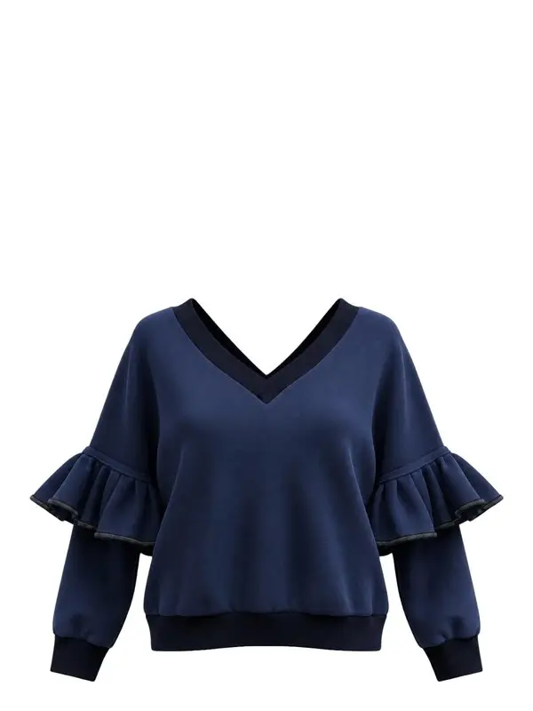 BEIRA Victoria Ruffle Sleeve Sweatshirt - Blue