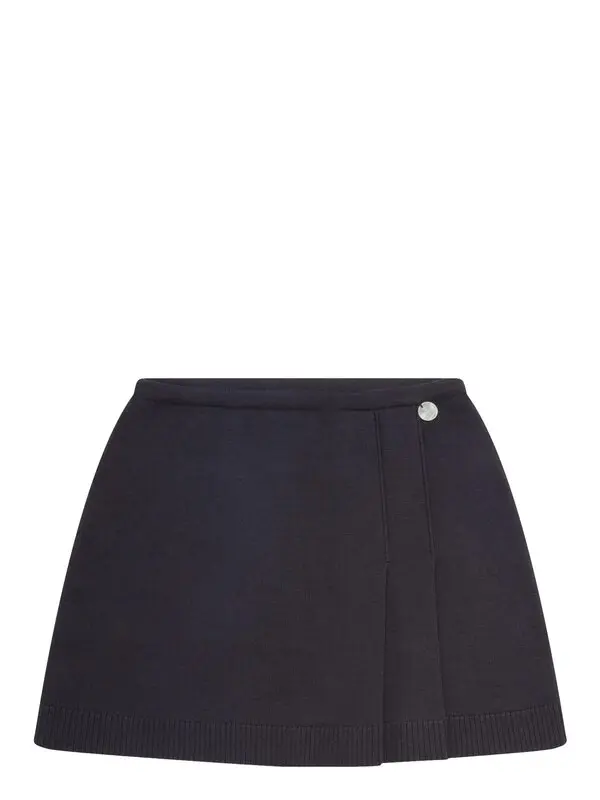 LA GRANNI Centimos Skirt In Ribbed Knit - Black