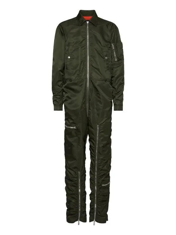 Dsquared2 Aviator Jumpsuit With Ruching And Zips - Green