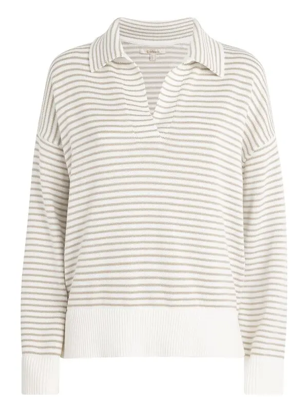 Barbour Cotton Stripe Aylesby Sweater - Ivory