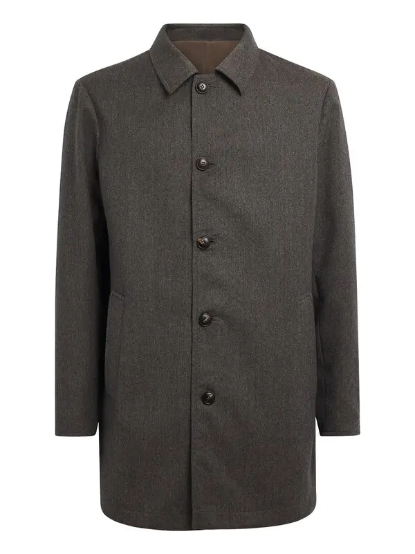 Pal Zileri Wool Reversible Overcoat - Brown