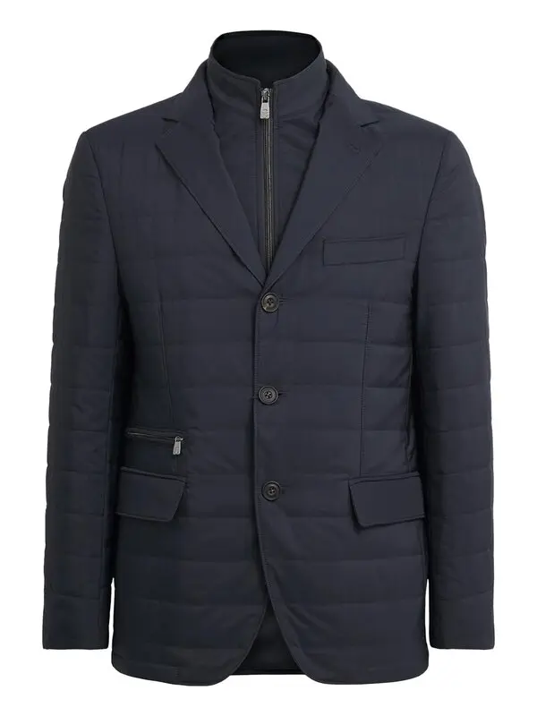 Corneliani Technical Quilted Blazer - Navy