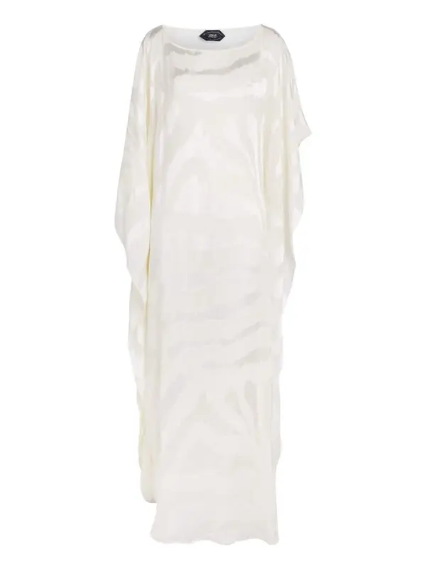 TALLER MARMO Asymmetric Streep Kaftan - White