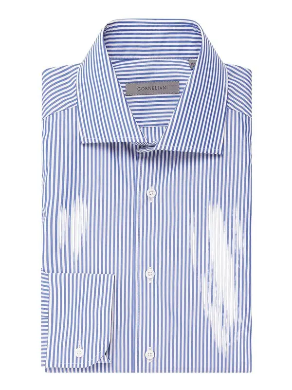 Corneliani Cotton Stripe Shirt - Blue