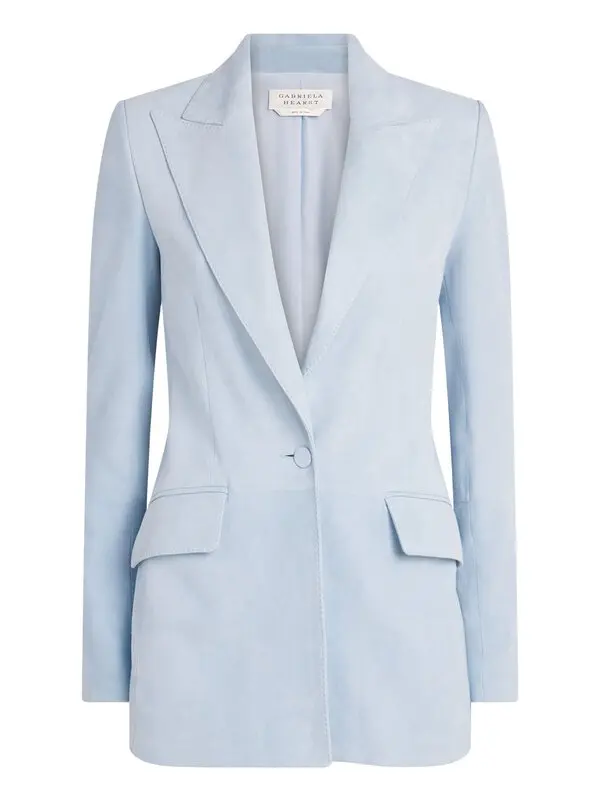 Gabriela Hearst Leiva Suede Blazer - Blue