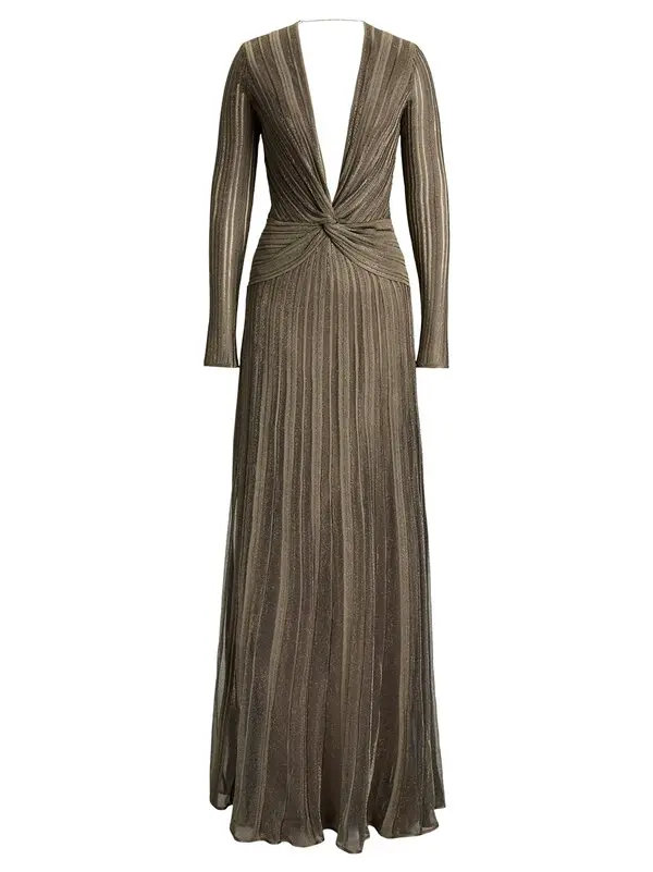 Ralph Lauren Metallic Silk Gown - Gold