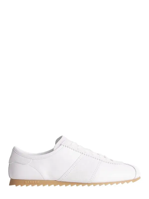 Sandro Leather And Suede Low-top Sneakers - Beige