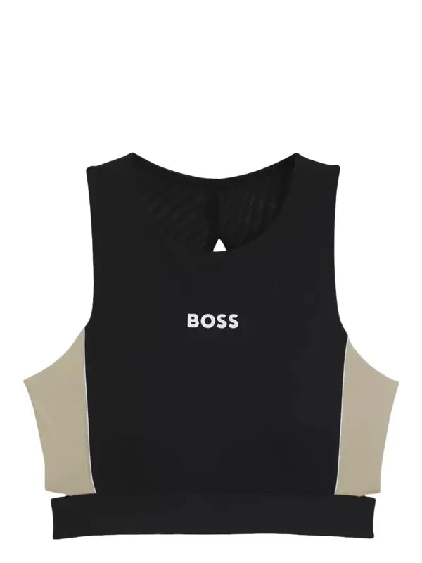 Hugo Boss Color-blocked Cut-out Tank Top - Black