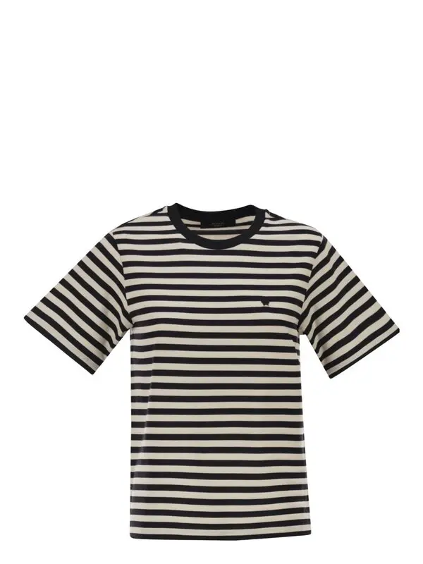 Max Mara Striped Crewneck T-shirt - Black