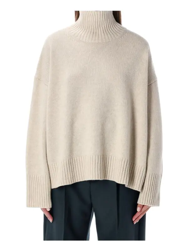 Soeur William Ribbed Turtleneck Sweater - Nude