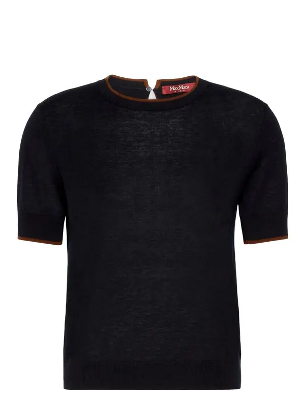 Max Mara Short-sleeved Knitted Top - Blue