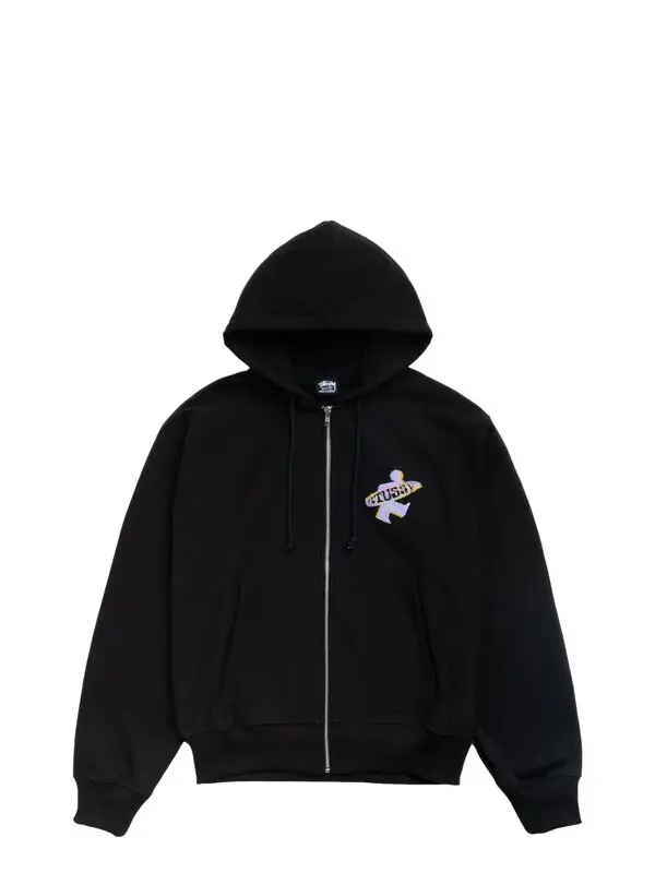 StÜssy Dot Surf Puff Print Zip Hoodie - Black