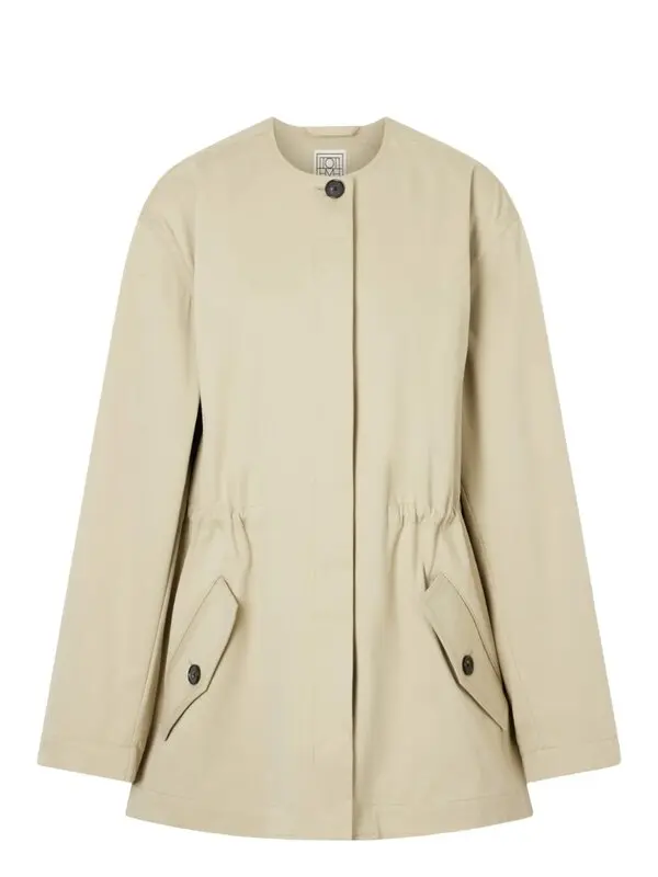 TOTEME Elasticated-waist Cotton Twill Jacket - Nude