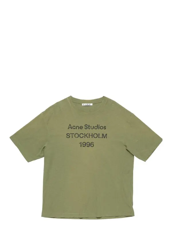 Acne Studios Logo-print Cotton-hemp T-shirt - Gray