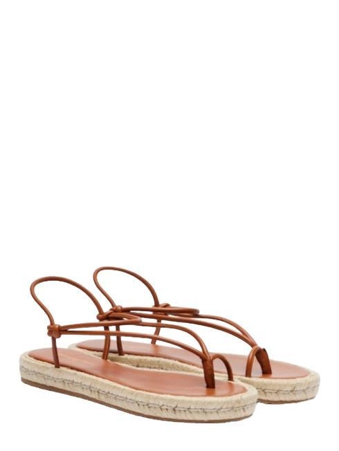 GIANVITO ROSSI Handmade Leather Espadrille Sandals - Nude