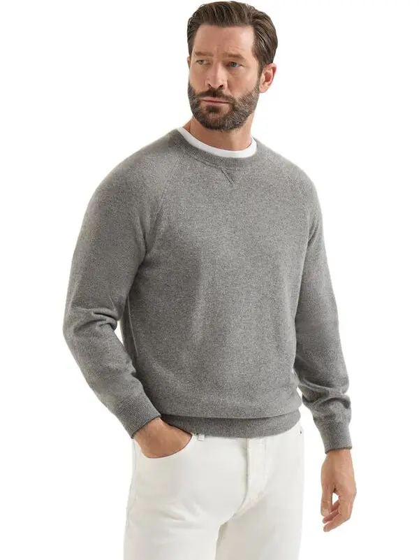 Brunello Cucinelli Cashmere Crew Neck Sweater - Dark Grey