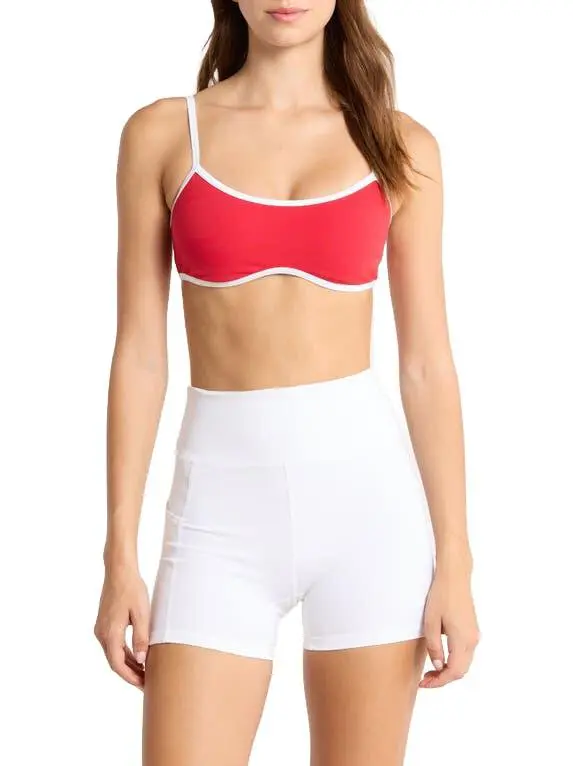 Year Of Ours Monica Sports Bralette - Cherry/white