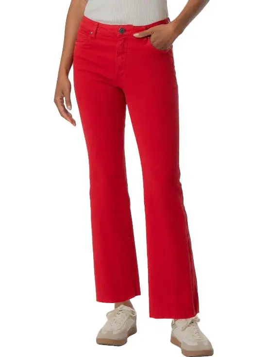 Kut From The Kloth Kelsey Raw Hem Ankle Flare Jeans - Ruby Red