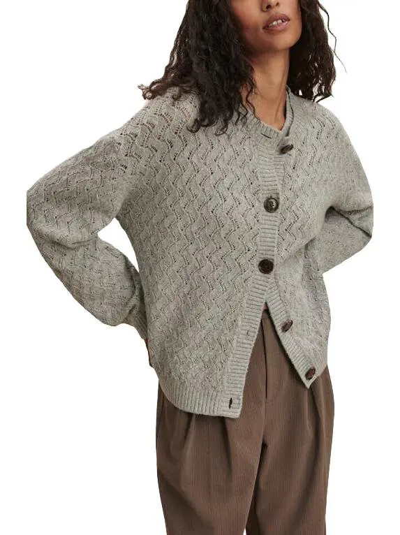 Varley Hossler Pointelle Cardigan - Grey