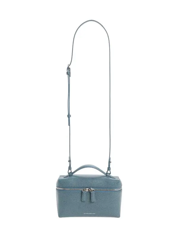 Victoria Beckham Dorian Leather Vanity Case Bag - Agave Blue