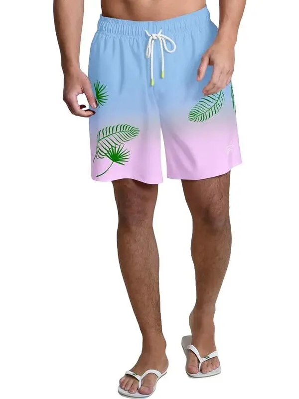 MARGARITAVILLE Buffalo Bills Sunset On The Beach Swim Shorts - Light Blue