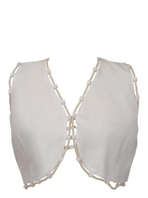 MUDA CLOTHING FZ LLC Ariel Linen Top - White