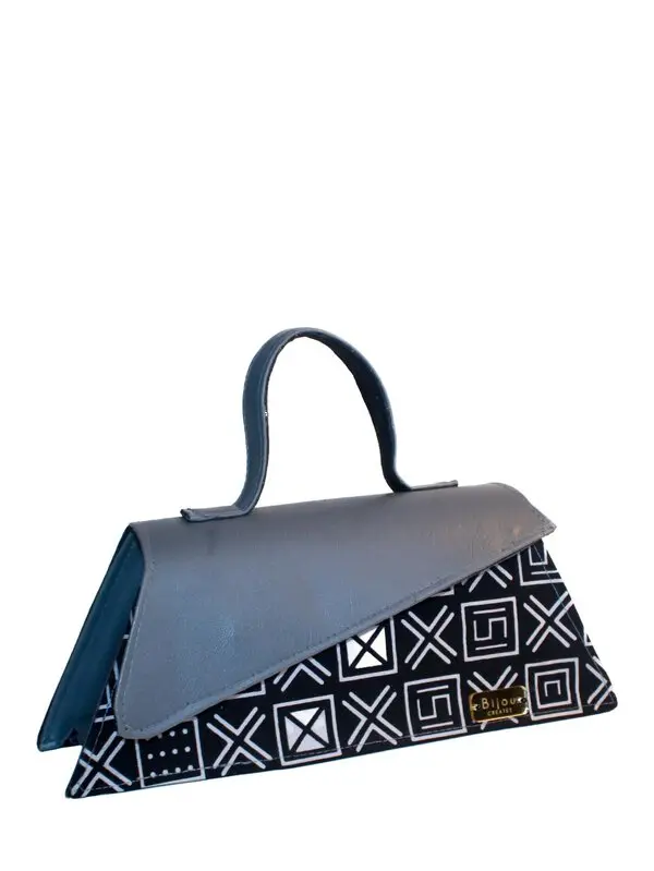 BIJOUCREATES Black / Grey The Impact Mini Handbag Black & White Geometric Minimal - Black/grey