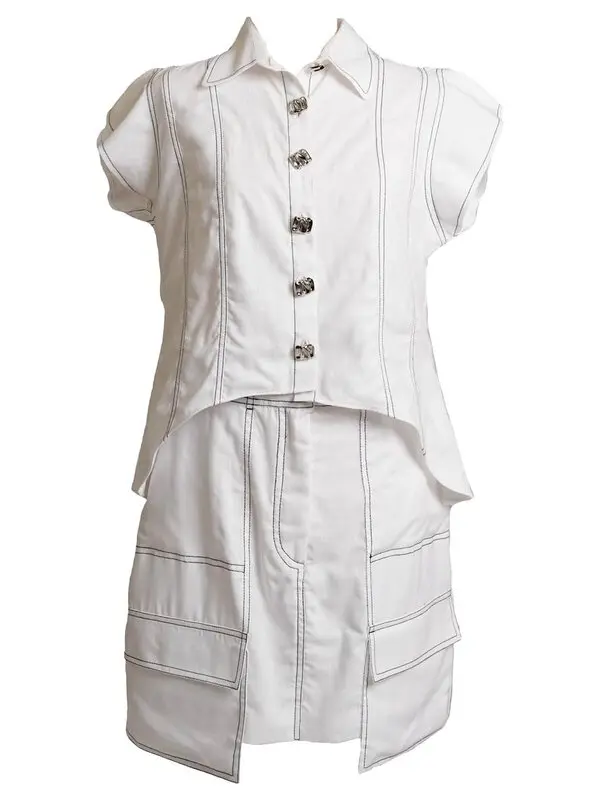 MUDA CLOTHING FZ LLC Pure Organic Linen Co-ord Set - White