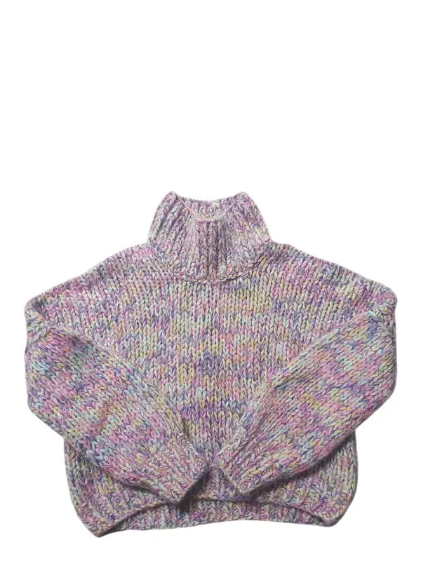 ESSIEN & EMRE Hand Knitted Wool Mohair Turtle Neck Jumper - Pink