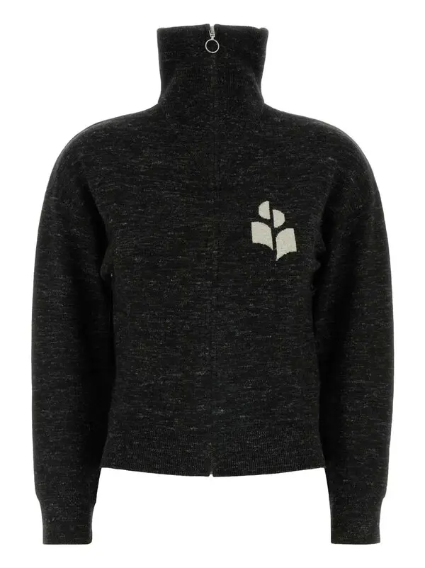 Isabel Marant Étoile Melange Stretch Viscose Blend Koxy Cardigan - Black