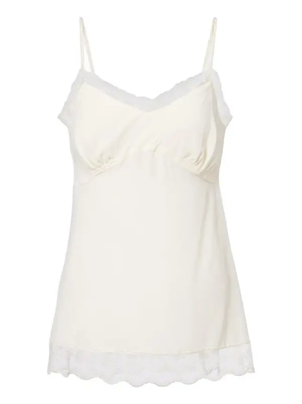 Simone Rocha Lace-trimmed Cr�pe De Chine Camisole - White