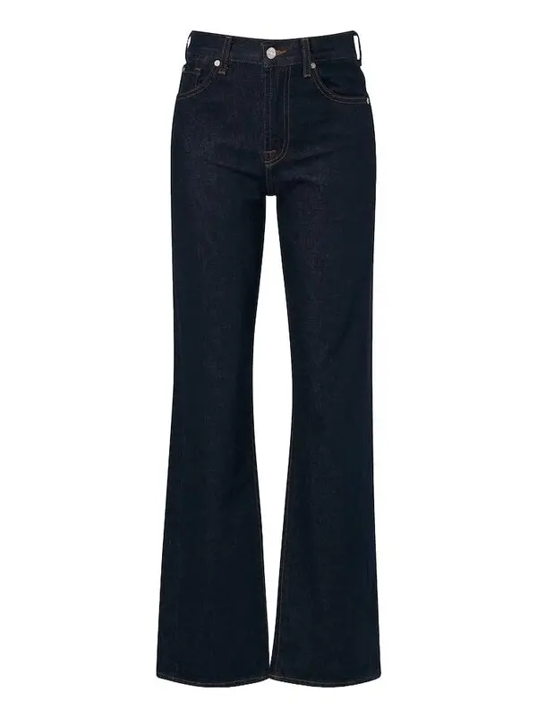 7 For All Mankind Tess Straight Jeans In Iron - Blue