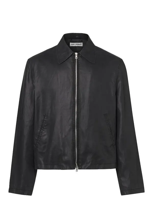 Our Legacy Worker Blouson Jacket In Lacquer Mirror Tencel - Black