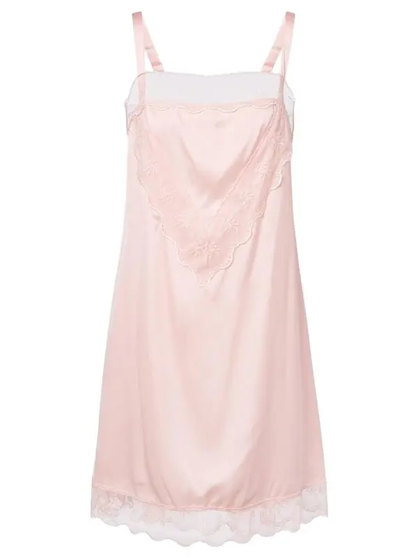 Simone Rocha Lace-trimmed Satin Slip Dress - Pink