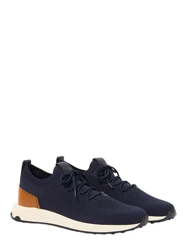TOD'S Calzino Leather-trimmed Fabric Sneakers - Blue