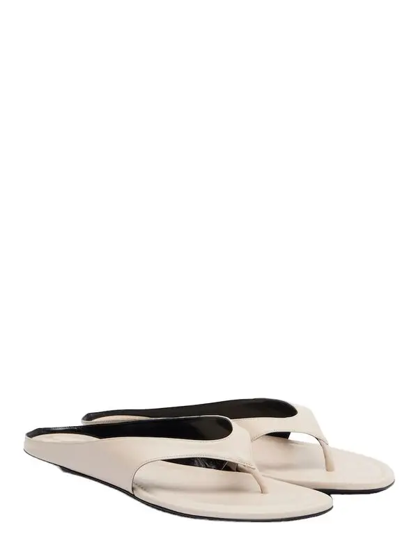 HERBERT LEVINE Sunkissed Leather Thong Sandals - White
