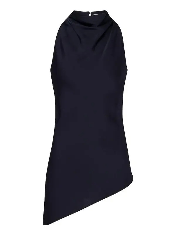 Veronica Beard Radford Asymmetrical Halterneck Top - Blue