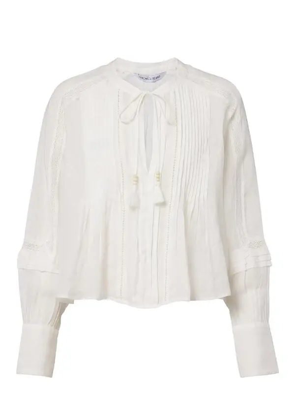 Veronica Beard Sawyer Ramie Blouse - White