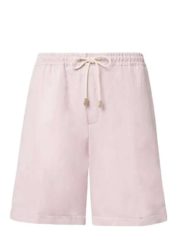 Canali Linen And Silk Blend Shorts - Pink