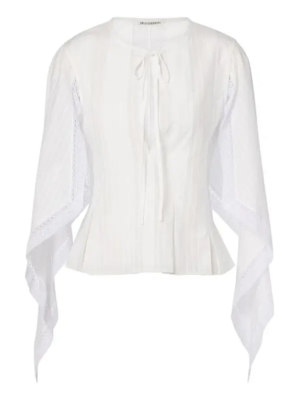 JW Anderson Draped Cotton Top - White
