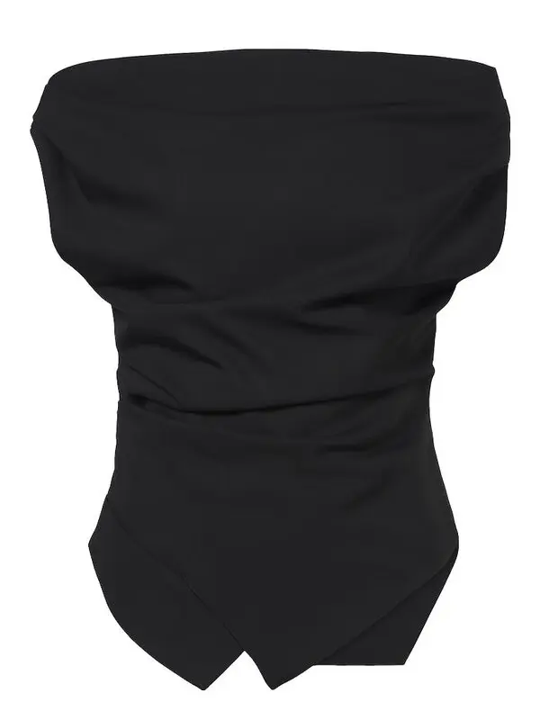 RÓHE Draped Asymmetric Top - Black