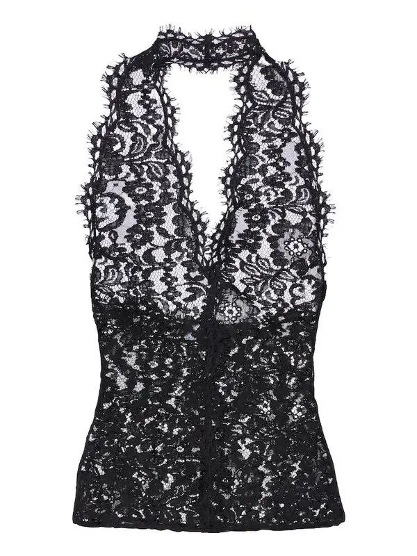 Stella McCartney Lace Halterneck Top - Black
