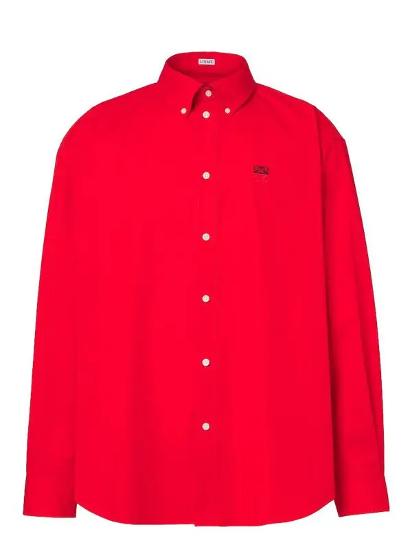 Loewe Anagram Cotton Twill Shirt - Red