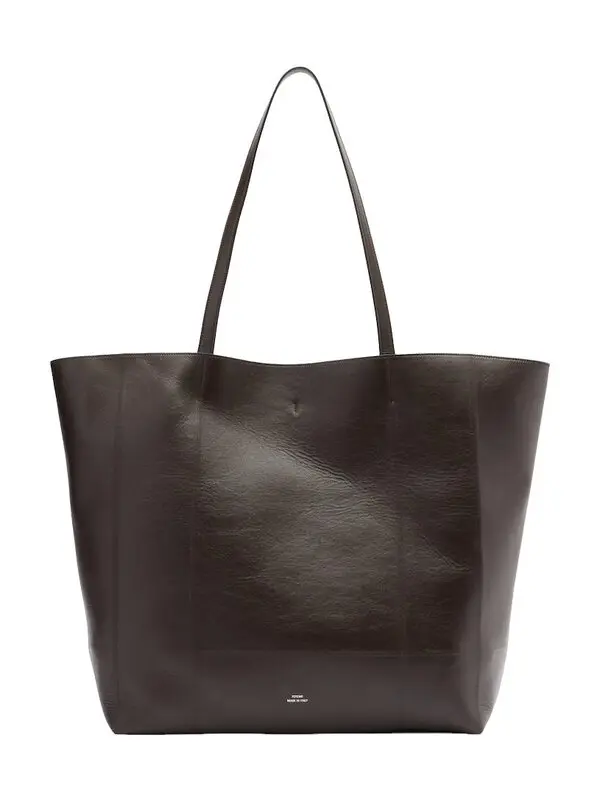 TOTEME Roam Large Leather Tote Bag - Brown