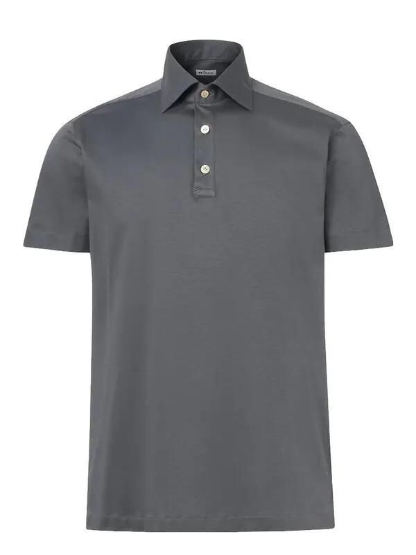 Kiton Cotton Jersey Polo Shirt - Grey