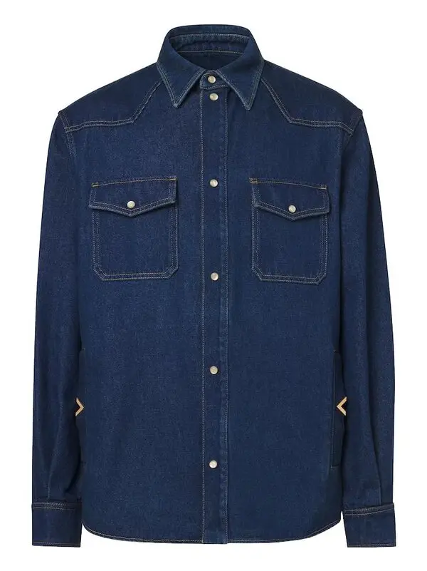 Valentino Garavani Vgold Denim Western Shirt - Blue