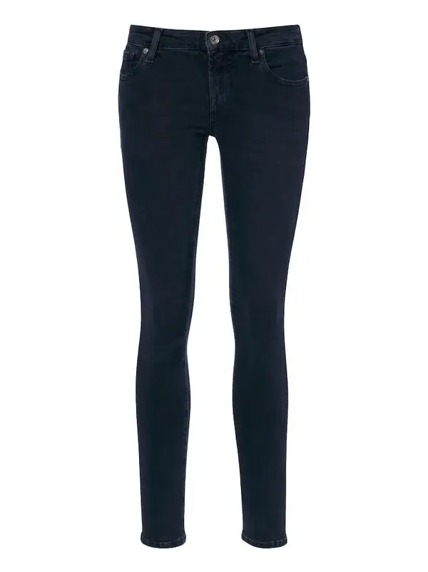 7 For All Mankind Low-rise Skinny Jeans - Blue