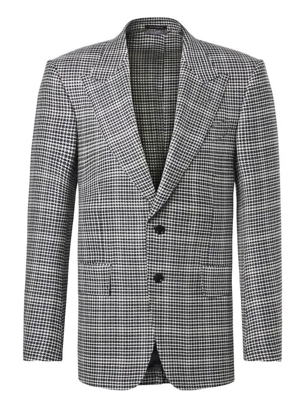 TOM FORD Checked Wool-blend Suit Jacket - Grey