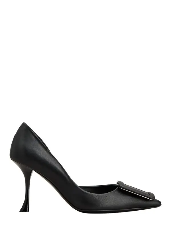 ROGER VIVIER Viv' In The City D'orsay Pumps In Leather - Black